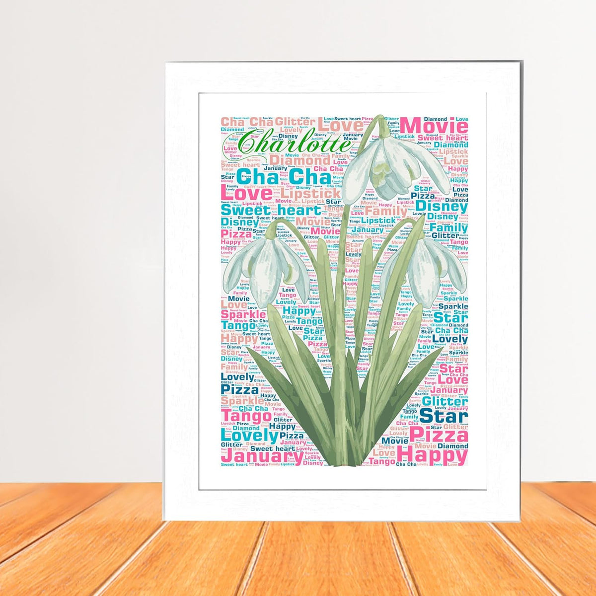 Personalised Birth flower Word Art – JR Decal Wall Stickers