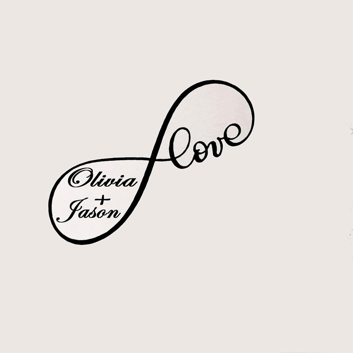 Infinite Love Symbol with Personalised name Sticker – JR Decal Wall ...