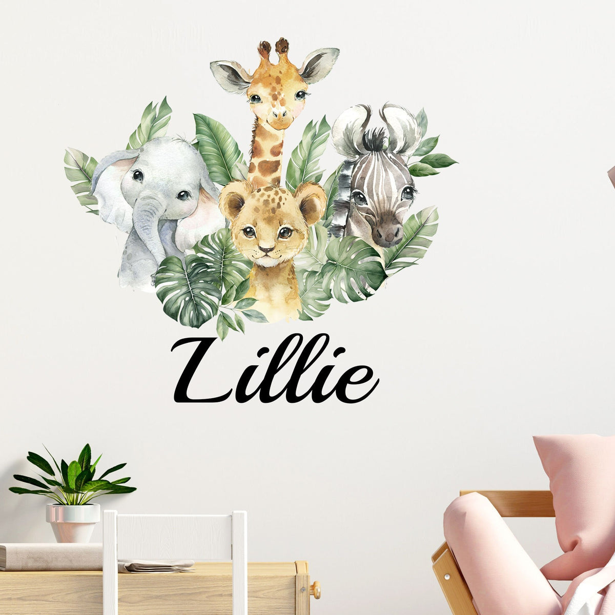 Personalised Safari Jungle Theme Wall Stickers – JR Decal Wall Stickers