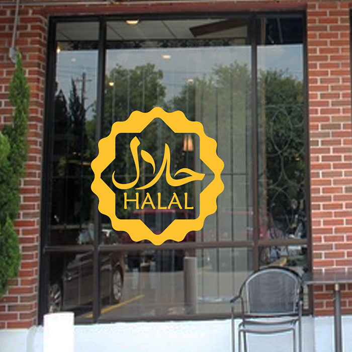 Halal Shop window sticker | Restaurant decals | Kitchen wall stickers ...